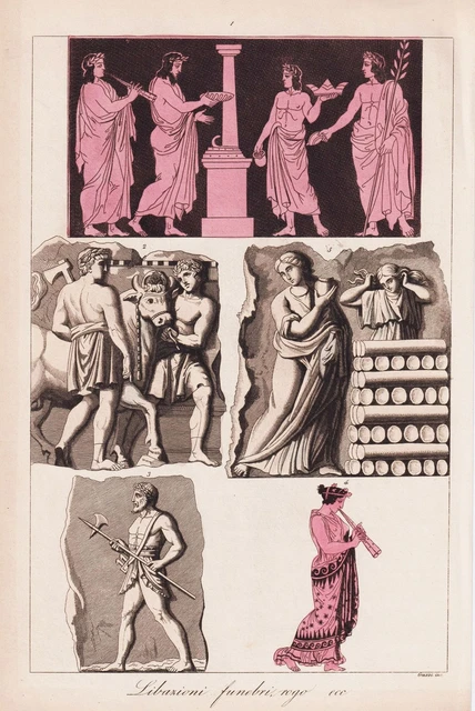 LIBATION TRANKOPFER FUNERAL pyre ancient Greece Griechenland ...