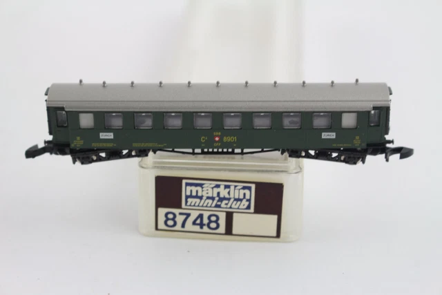 8748 SBB CFF Fast Train 3rd Class Märklin Mini-Club Gauge Z OVP +Top+ £ ...