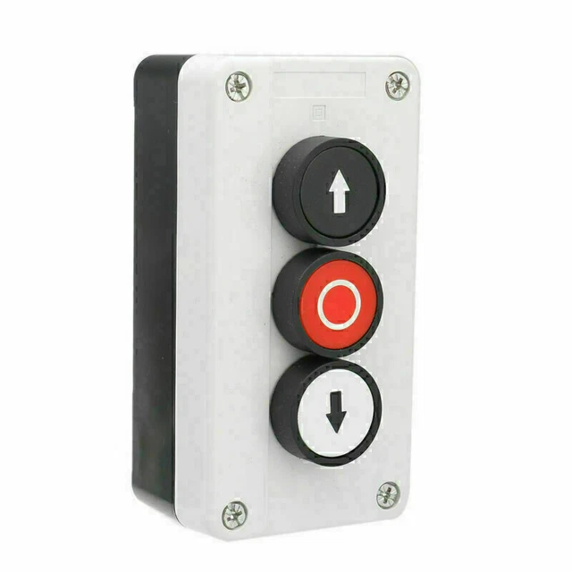 PUSH BUTTON SWITCH 3-way ON STOP CLOSE garage door drive roller door ...