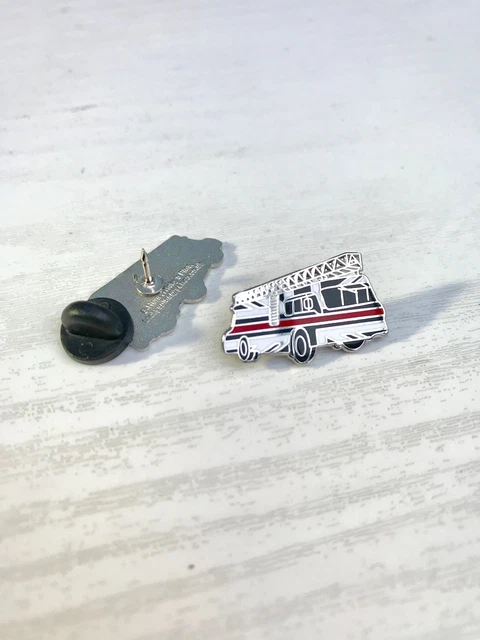THIN RED LINE Fire Engine Fireman Firemen Firefighter Mourning Band Pin ...