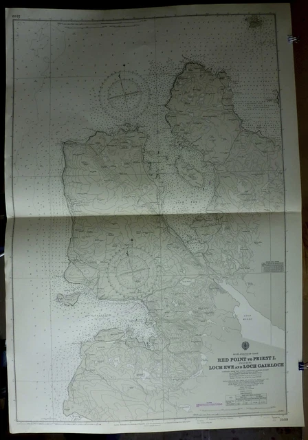 MARITIME MAP/CHART RED Point To Priest Island Scotland 1911 Plus ...