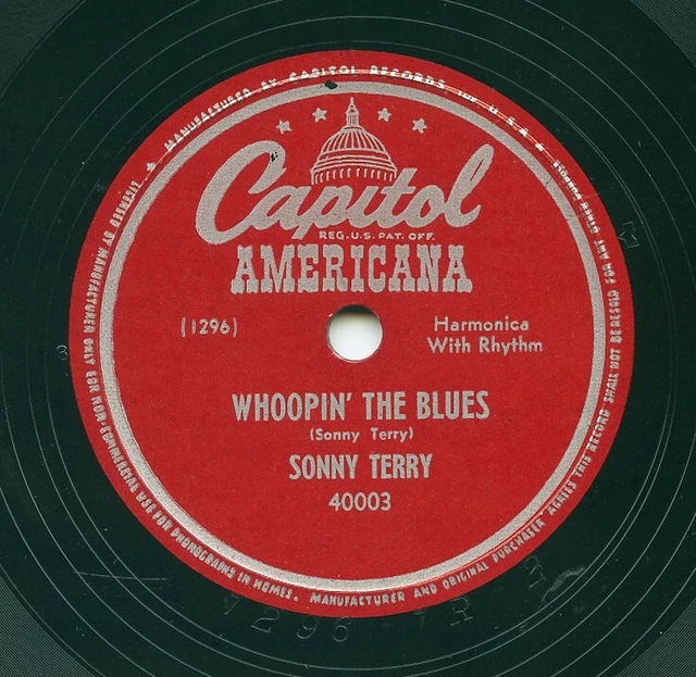 HEAR - SELTENER Blues 78 - Sonny Terry - Whoopin' The Blues - Capitol ...