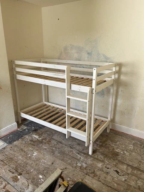 BUNK BEDS FOR kids used Good Condition With Ladder White No Mattresses ...