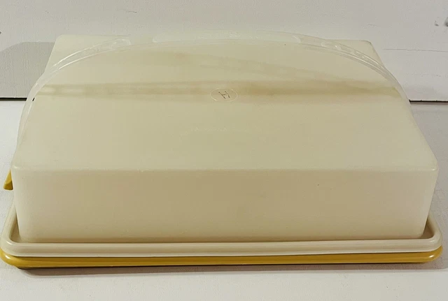 VINTAGE TUPPERWARE 9X13 Rectangular Sheet Cake Carrier w/ Handle #624 ...