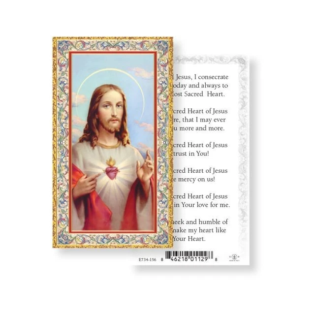 SACRED HEART OF Jesus Gold Embossed Holy Card 100 Pack £44.53 - PicClick UK