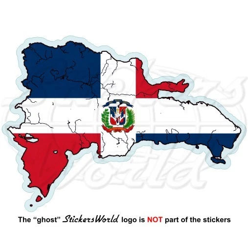 REPUBBLICA DOMINICANA MAPPA-BANDIERA, Hispaniola Dominicana, Adesivo ...