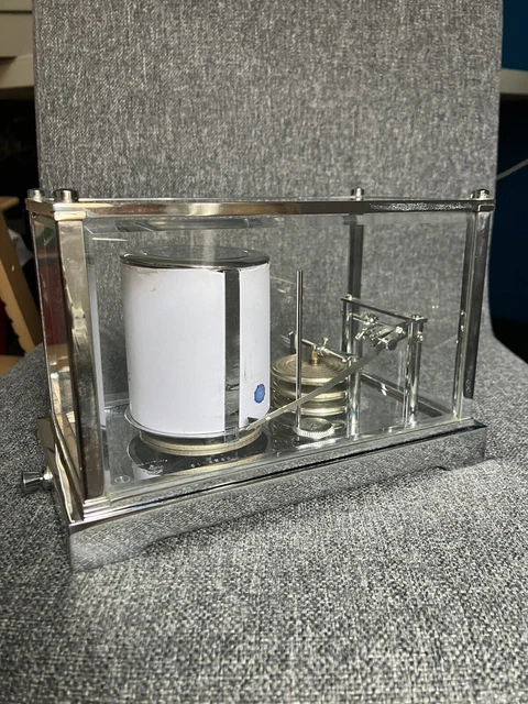 ANCIEN BAROMÈTRE BAROGRAPHE enregistreur LEON MAXANT système à pile ...