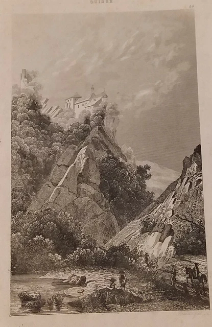 CHAPELLE ET ANCIEN CHATEAU de VOLBURG. Suisse.Ep. 1800 EUR 9,50 ...