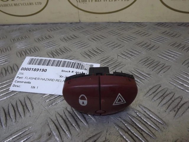 PEUGEOT 206 FLASHER Hazard Relay Warning Switch MK1 1998-2009D £15.98 ...