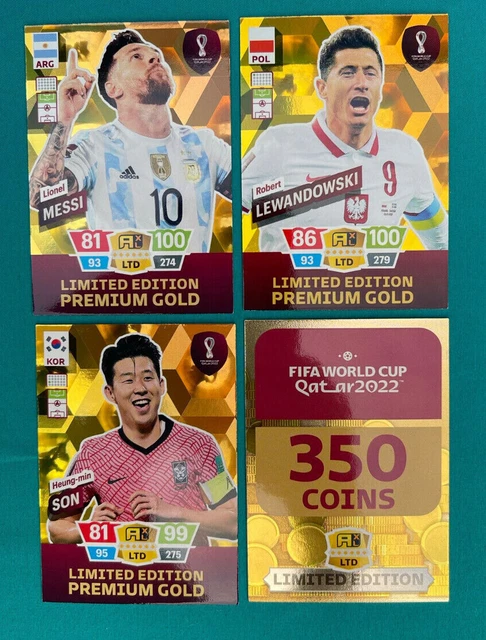 GOLD 4 CARD Set Limited Edition Panini Adrenalyn XL FIFA World Cup ...