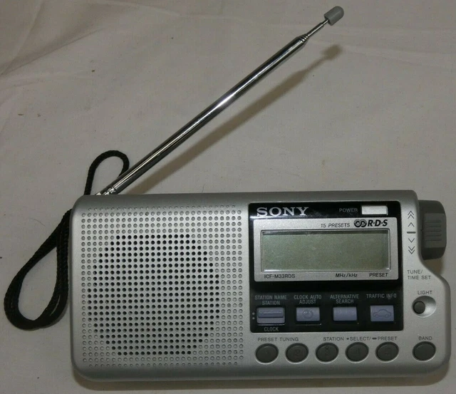 SONY ICF-M33RDS RDS, AM/FM radio buone condizioni funziona EUR 11,46 ...