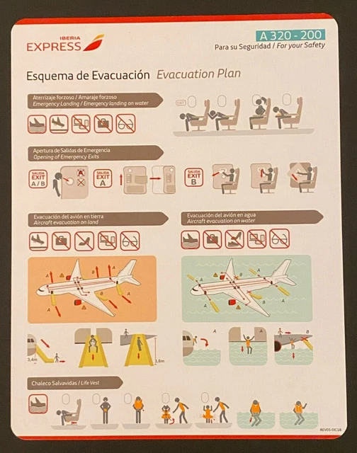 IBERIA EXPRESS AIRBUS A320-200 Safety Card - DIC18 £4.28 - PicClick UK