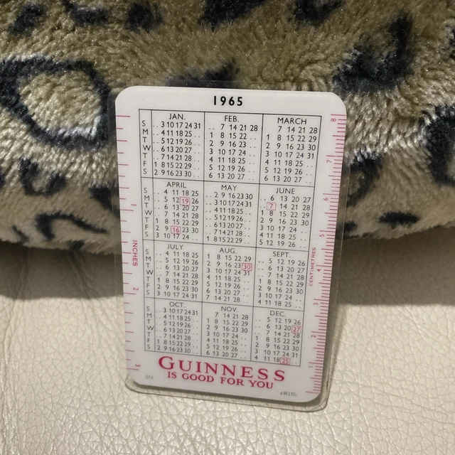 VINTAGE GUINNESS 1965 Pocket Calendar £4.38 - PicClick UK
