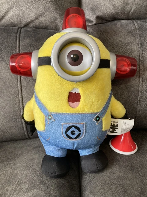 MINION BEE-DO FIREMAN fire alarm Lights/Sounds Plush Toy 13" Working ...