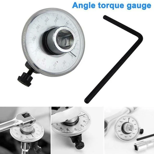 TORQUE ANGLE GAUGE Jauge Mètre Angle Rotation Mesureur Outil Argent ...