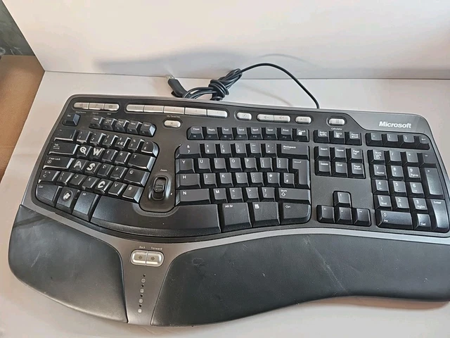 MICROSOFT NATURAL ERGONOMIC Keyboard 4000 V1 (UK Layout) Black Wired ...