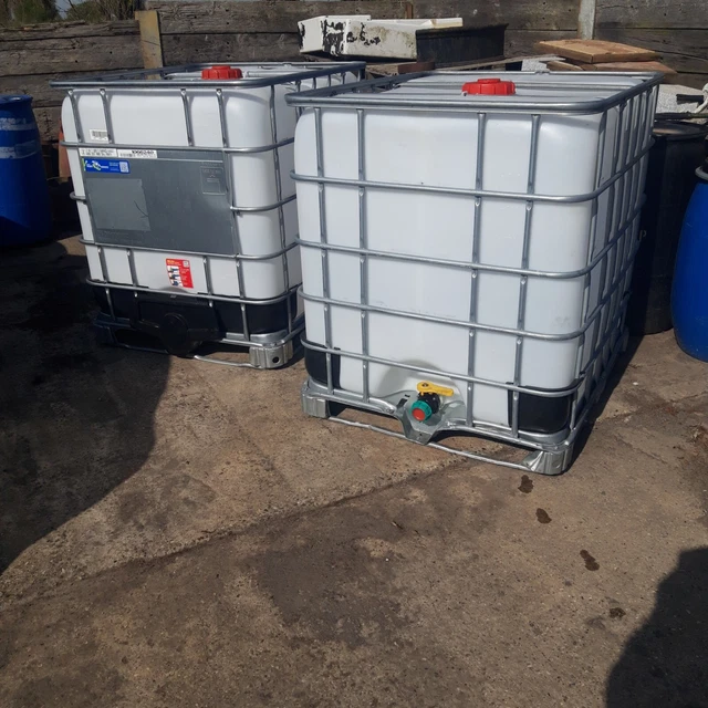 IBC TANK CONTAINER 1000 Litre Garden Allotment Water Capture Waste Oil ...