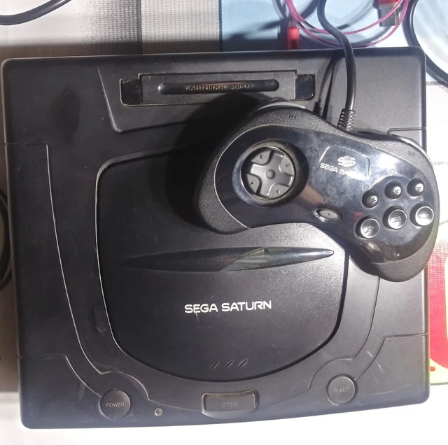 SEGA SATURN BLACK Console MK-80000A w/ Mod Chip 1 Controller, & Pound ...