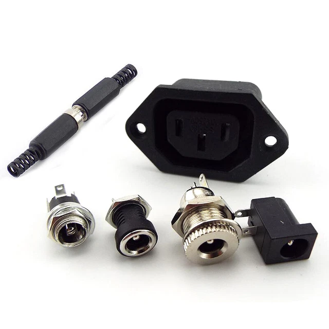 DC POWER CONNECTOR Socket Jack Male Female Panel Mount PCB 1.3/2.1/2 ...
