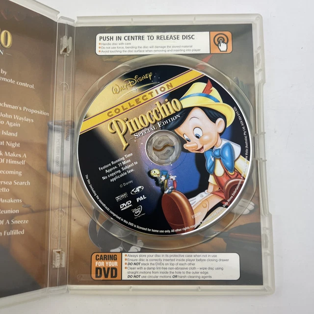 PINOCCHIO DVD 1940 Disney Classic Animation Region 4 PAL £6.86 ...
