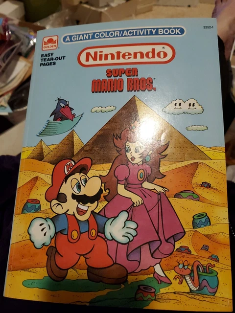 VTG 1980S SUPER Mario Bros Coloring Activity Book Golden Nintendo New £ ...