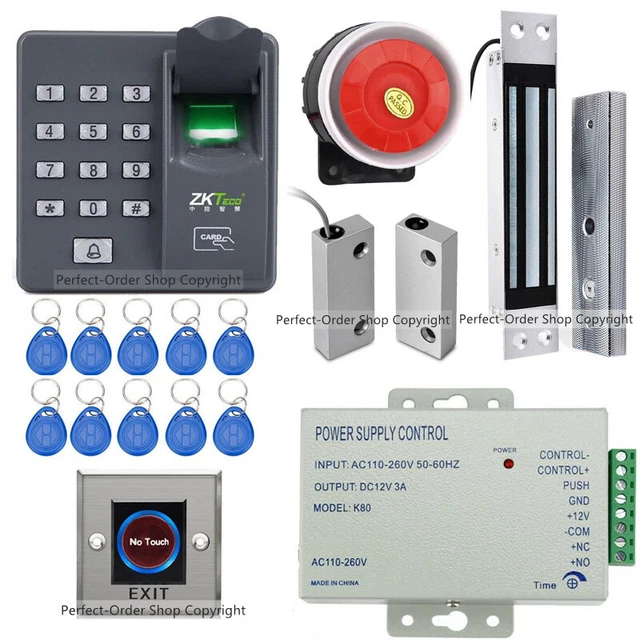 ZKTECO FINGERPRINT+RFID DOOR Access Control+Magnetic Lock+Door Sensor ...