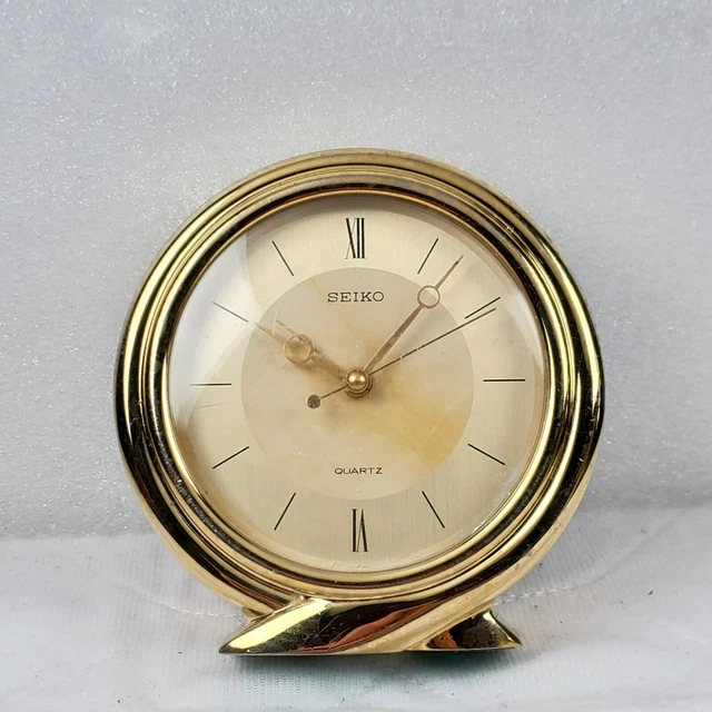 RARE VINTAGE SEIKO Desk Clock Gold Tone Alarm Quartz Working £31.58 ...