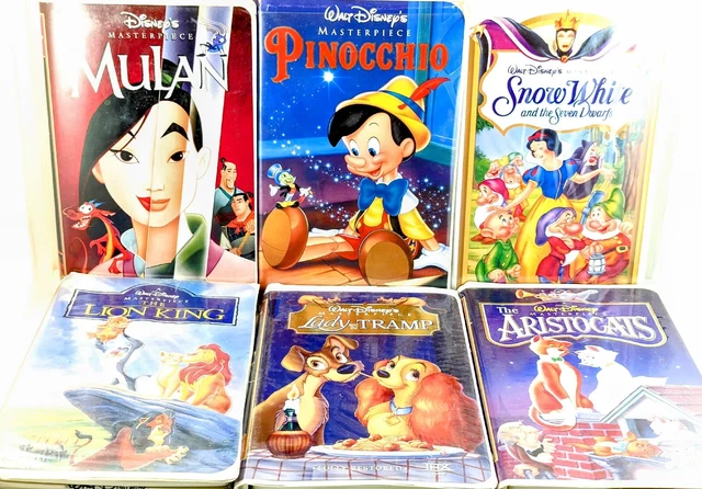 WALT DISNEY MASTERPIECE Collection Clamshell VHS Lot of 6 Movie Video ...