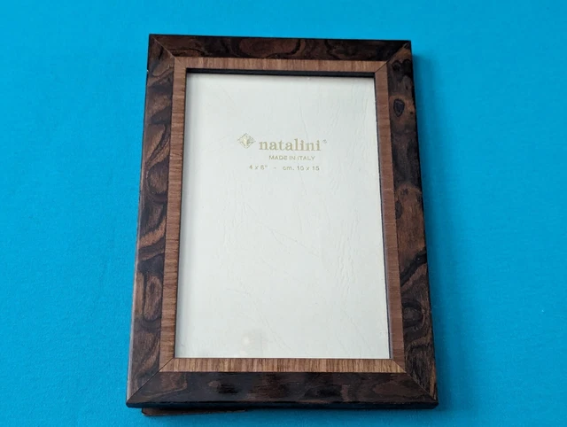 HANDMADE WOODEN MARQUETRY Brown Natalini Picture Frame 4"x6" $55.25 ...