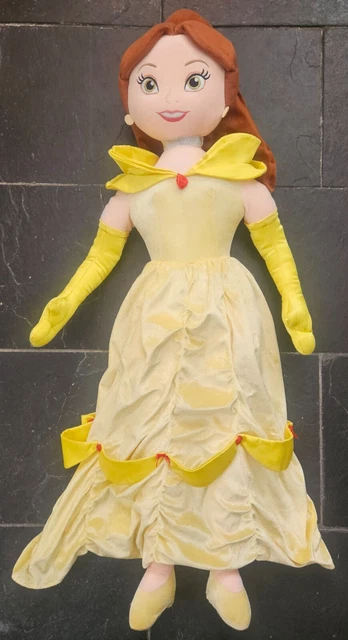 DISNEY STORE PRINCESS Belle 36" (3 ft) soft plush cuddly teddy toy doll ...