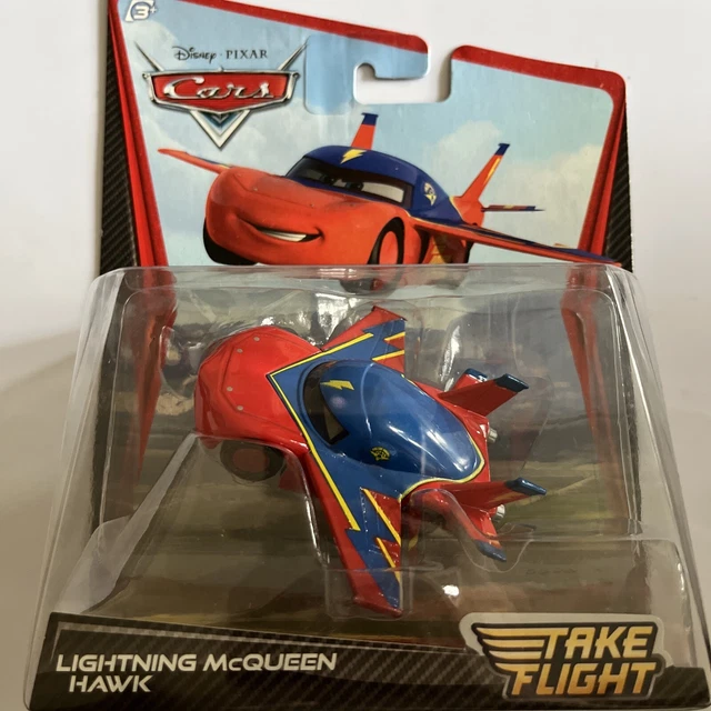DISNEY PIXAR CARS Take Flight Lightning McQueen Hawk1:55 die-cast new ...