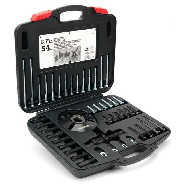POWERBUILT ENGINE TOOL 64-Pieces Harmonic Balancer Puller/Installer Kit ...