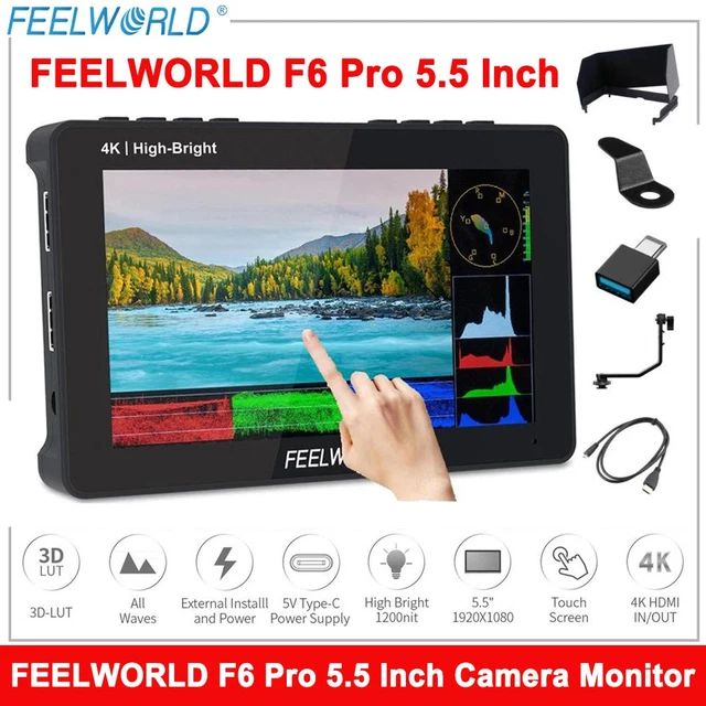 F6 PRO 5.5 Inch DSLR Camera Filed Monitor Touch Screen 1600nits Ultra ...