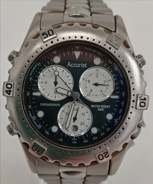 ACCURIST MEN'S CHRONOGRAPH Diver's Wristwatch 329000 Quartz Stainless ...