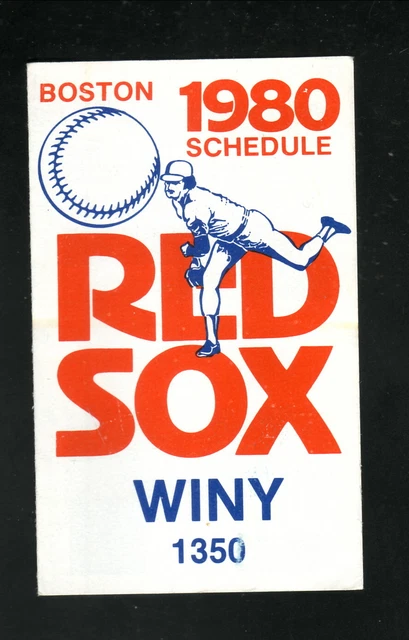 BOSTON RED SOX--1980 Pocket Schedule--WINY/Putnam Savings & Loan $2.44 ...