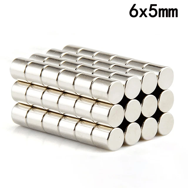 NEODYMIUM MAGNETS N35 Super Strong Disc Sizes 6x5mm Rare Earth Craft ...