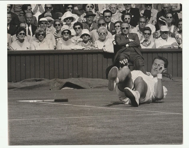 MIKE SANGSTER ORIGINAL photo & press caption 1961 Wimbledon Tennis ...