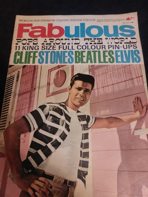 RARE FABULOUS MAGAZINE 18 JULY 1964 Cliff Beatles Billy J Stones Cilla ...