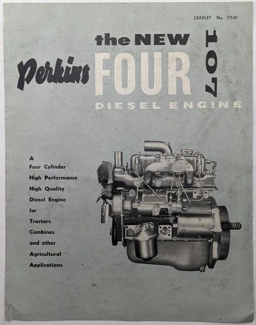 ORIGINAL PERKINS NEW Four-107 Diesel Engine Brochure, c 1960's £13.00 ...