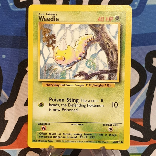 WEEDLE POKEMON TCG 1999 Base Set Card WOTC 69/102 EUR 1,16 - PicClick IT