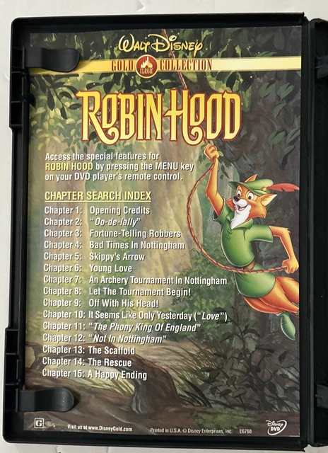 DISNEY’S ROBIN HOOD (DVD, 2000) Gold Collection Pre-owned FREE Shipping ...