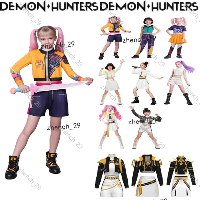 KIDS·GIRLS K-POP DEMON Hunters Rumi Mira Zoey Cosplay Wig Costume Fancy Dress Up £16.73 ...