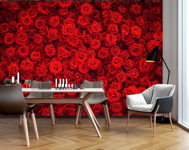 3D RED ROSE E1422 Wallpaper Mural Paper Wall Print Indoor Murals CA ...