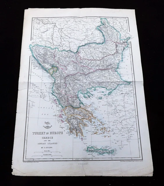 ANTICO MAPPA DI Turchia IN Europa Il Ionio Isola Grecia Theodore ...