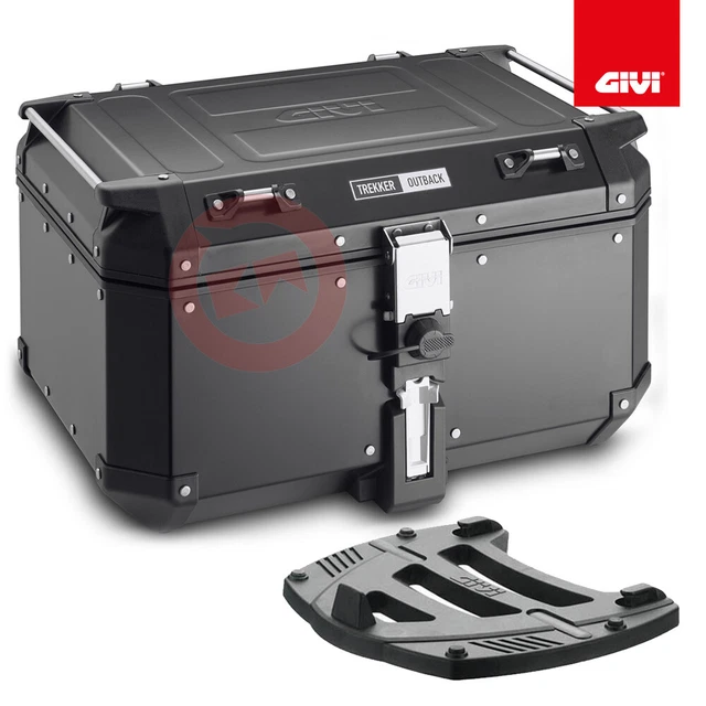 GIVI TOP-CASE OUTBACK 58L OBKN58B + Set Plaque 336F M3 Yamaha TDM 850 ...