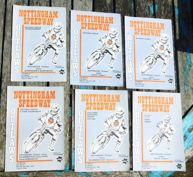 SIX VINTAGE NOTTINGHAM Speedway Programmes, 1980. Motor Sport. #1. £3. ...