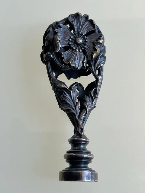 ANCIEN SCEAU À cacheter - Art Nouveau - Motif floral - Bronze argenté ...
