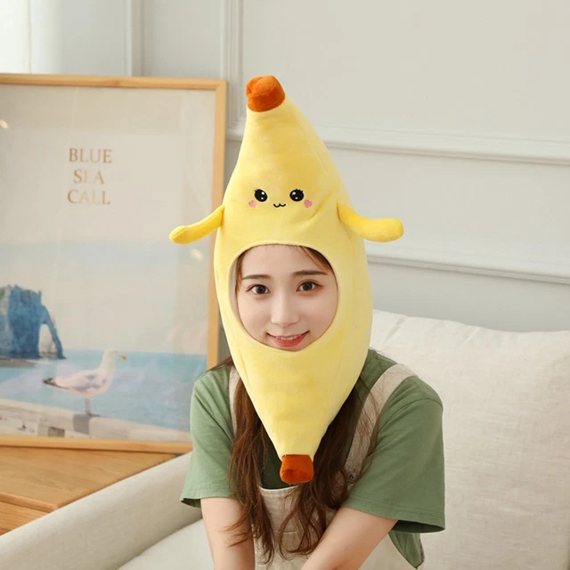1 PC FUNNY Banana Hat Novelty Party Dress-up Cosplay Costume Hat Plush ...