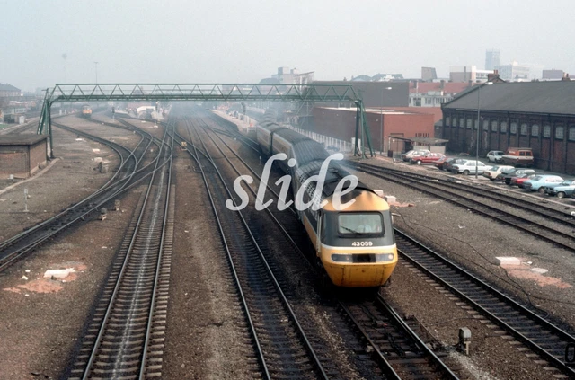 BRITISH RAIL HST DIESEL LOCOMOTIVE 43059 DONCASTER 198x ORIGINAL SLIDE ...