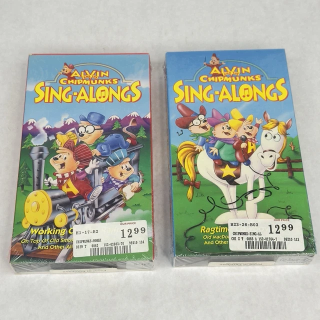 ALVIN & THE Chipmunks Sing Along VHS LOT Ragtime Cowboy Joe Songs Brand ...
